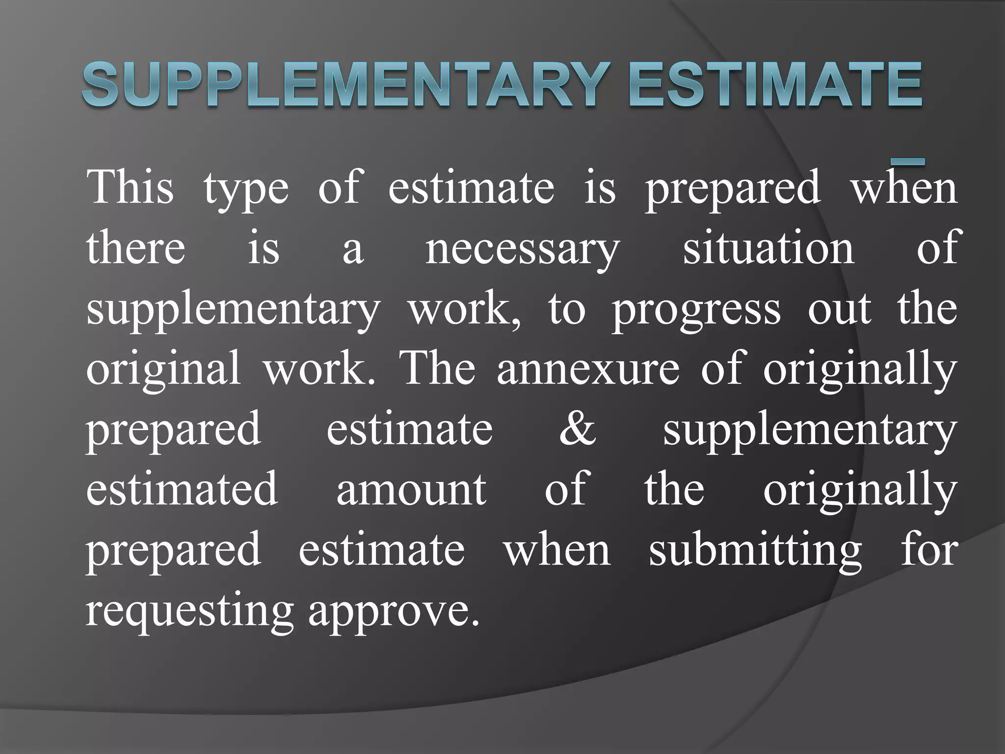 Types of estimate | PPTX