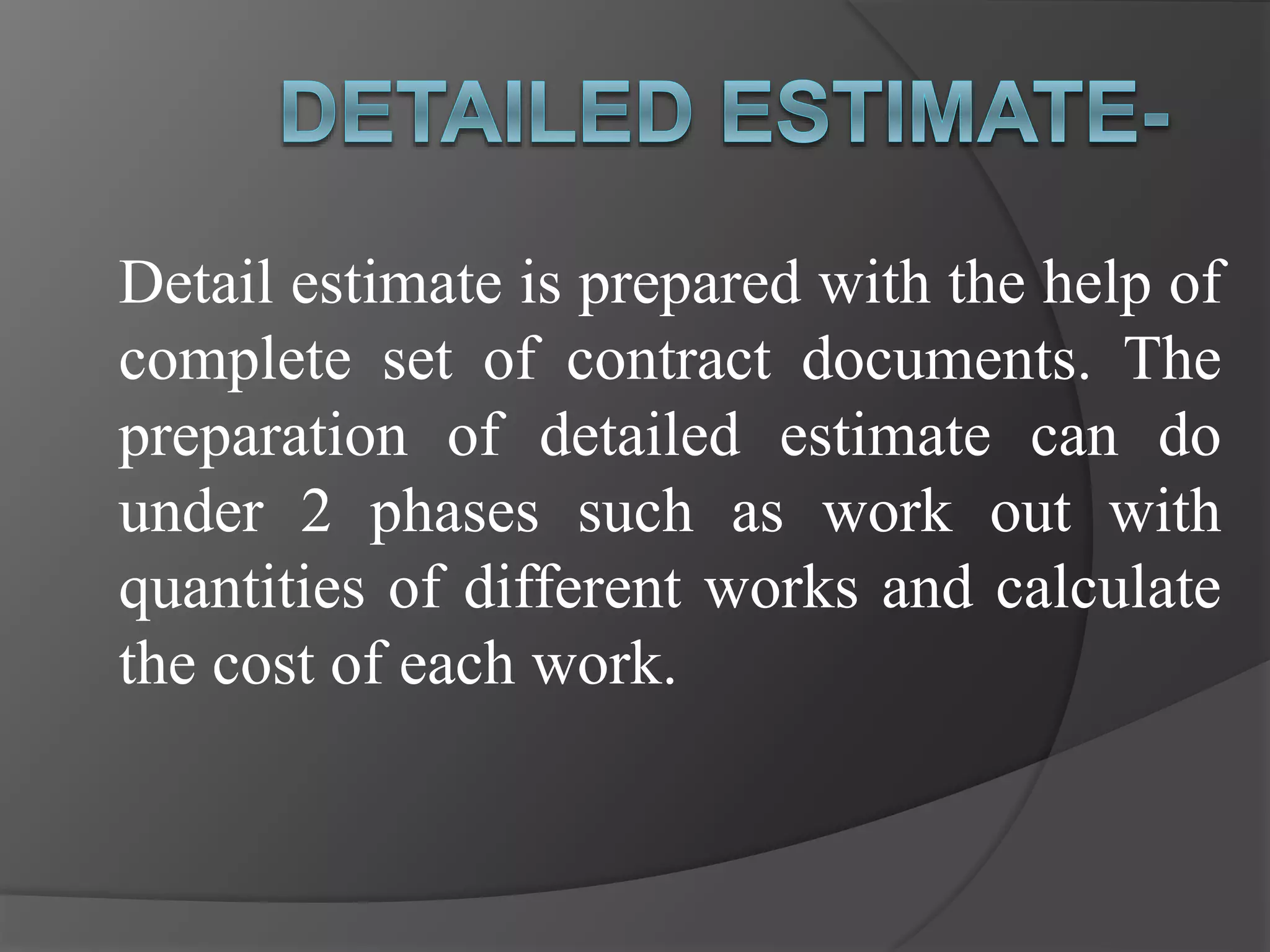 Types of estimate | PPTX