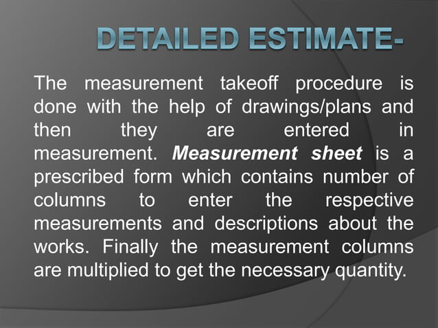 Types of estimate | PPTX | Civil Engineering Industry | Industries
