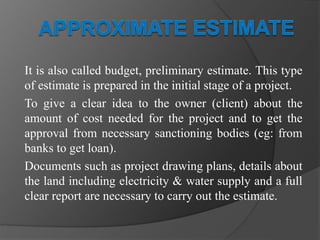 Types of estimate | PPTX