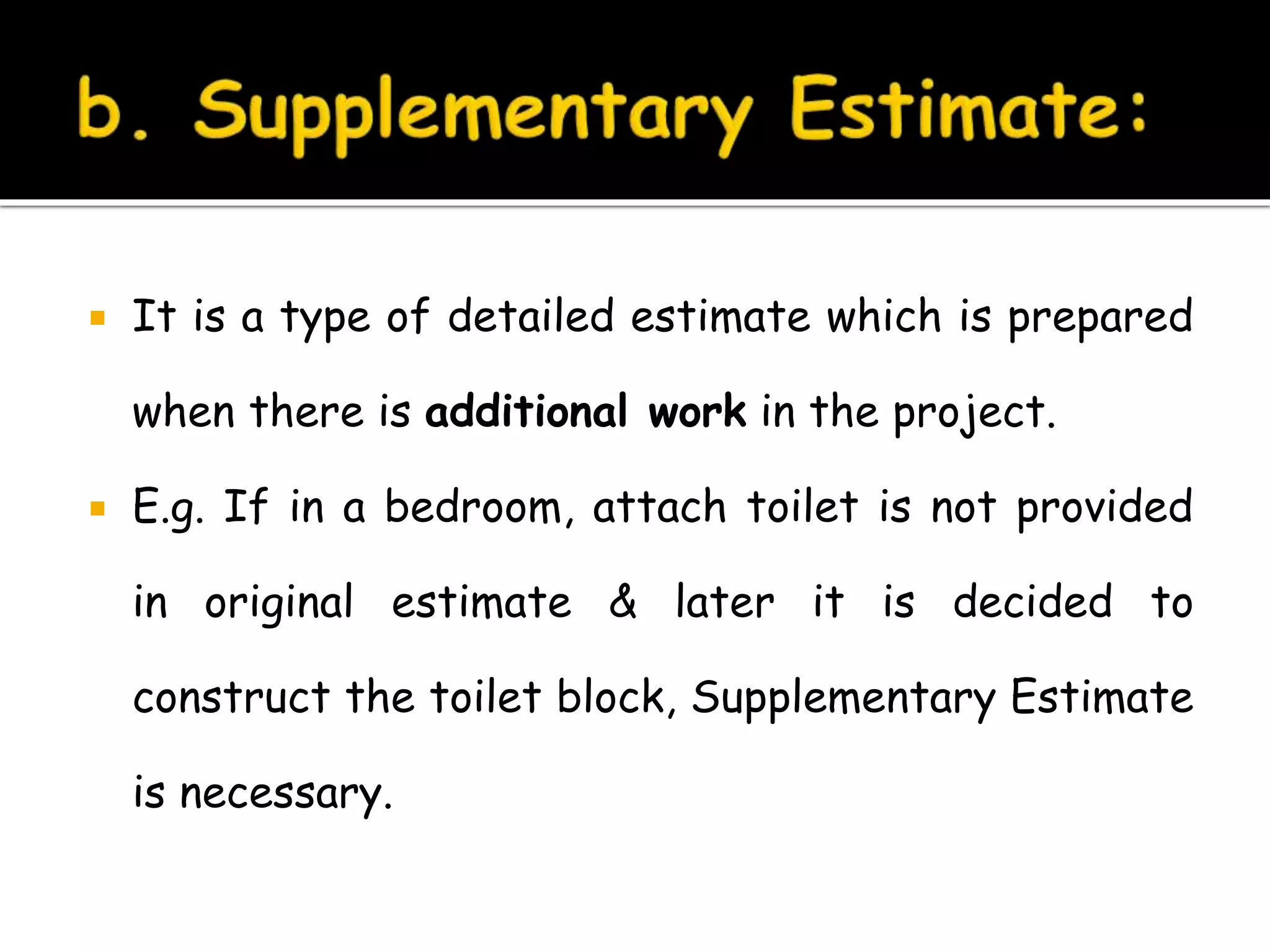 Types of estimates, checklist of items of work, role of estimator | PPTX