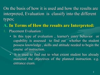 Types of evaluation.ppt | Educational Assessment | Education