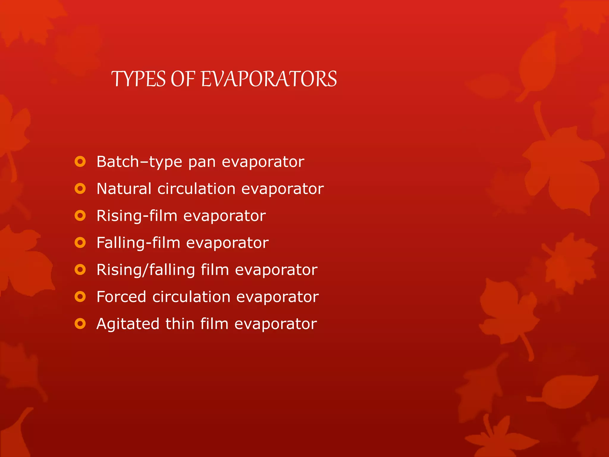 Types of evaporators | PPTX