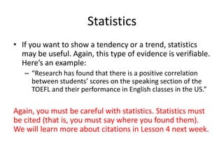 Types of Evidence | PPTX