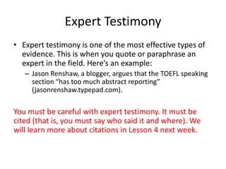 Types of Evidence | PPTX