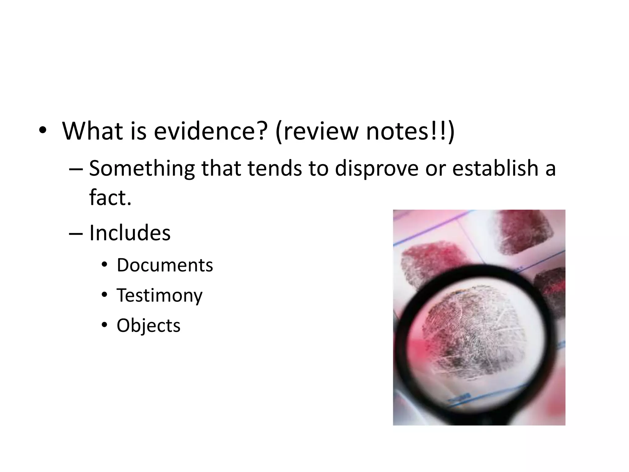 Types of evidence and observations presentation | PPTX | Arms ...