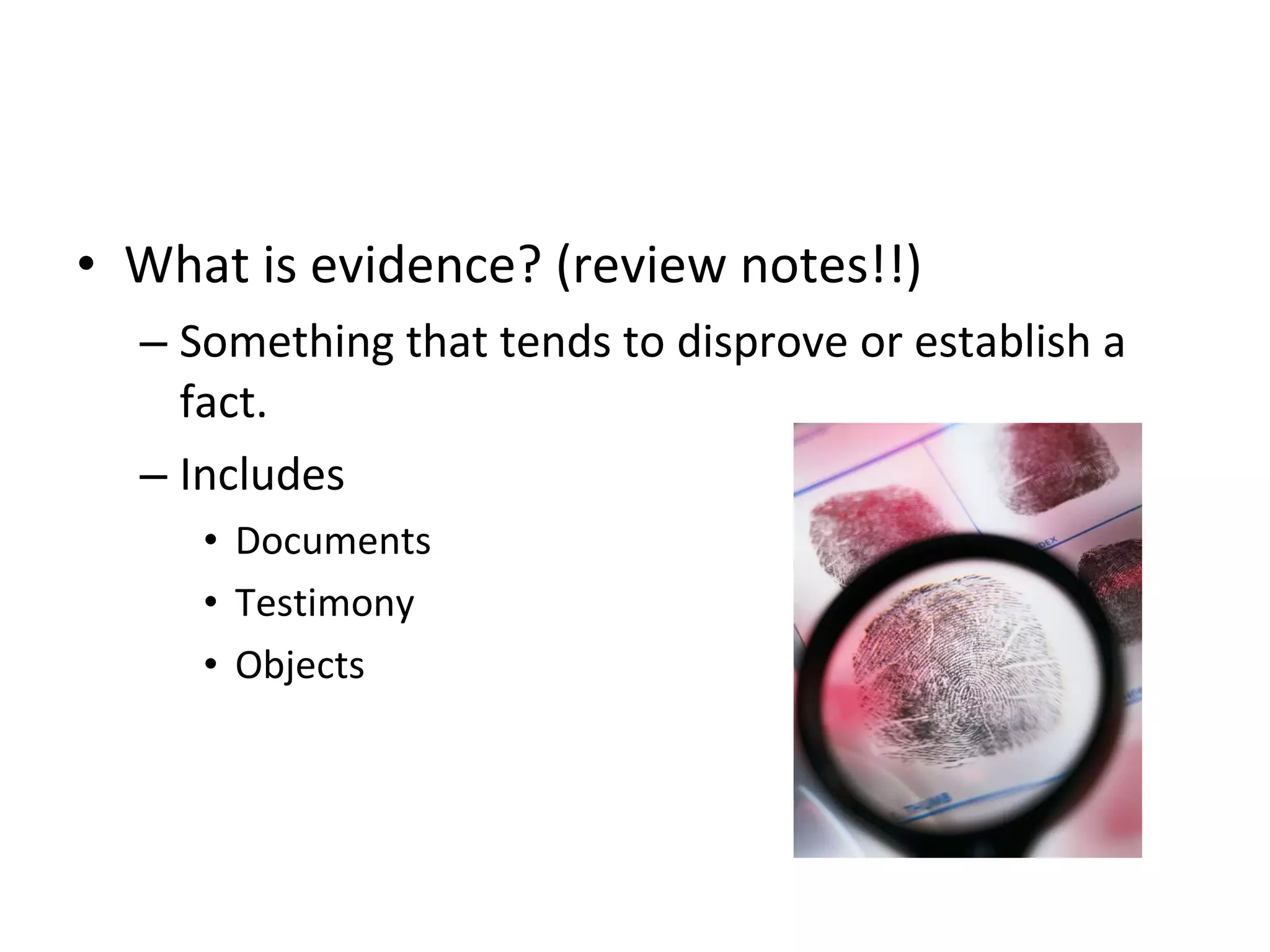 Types Of Evidence Presentation | PPT