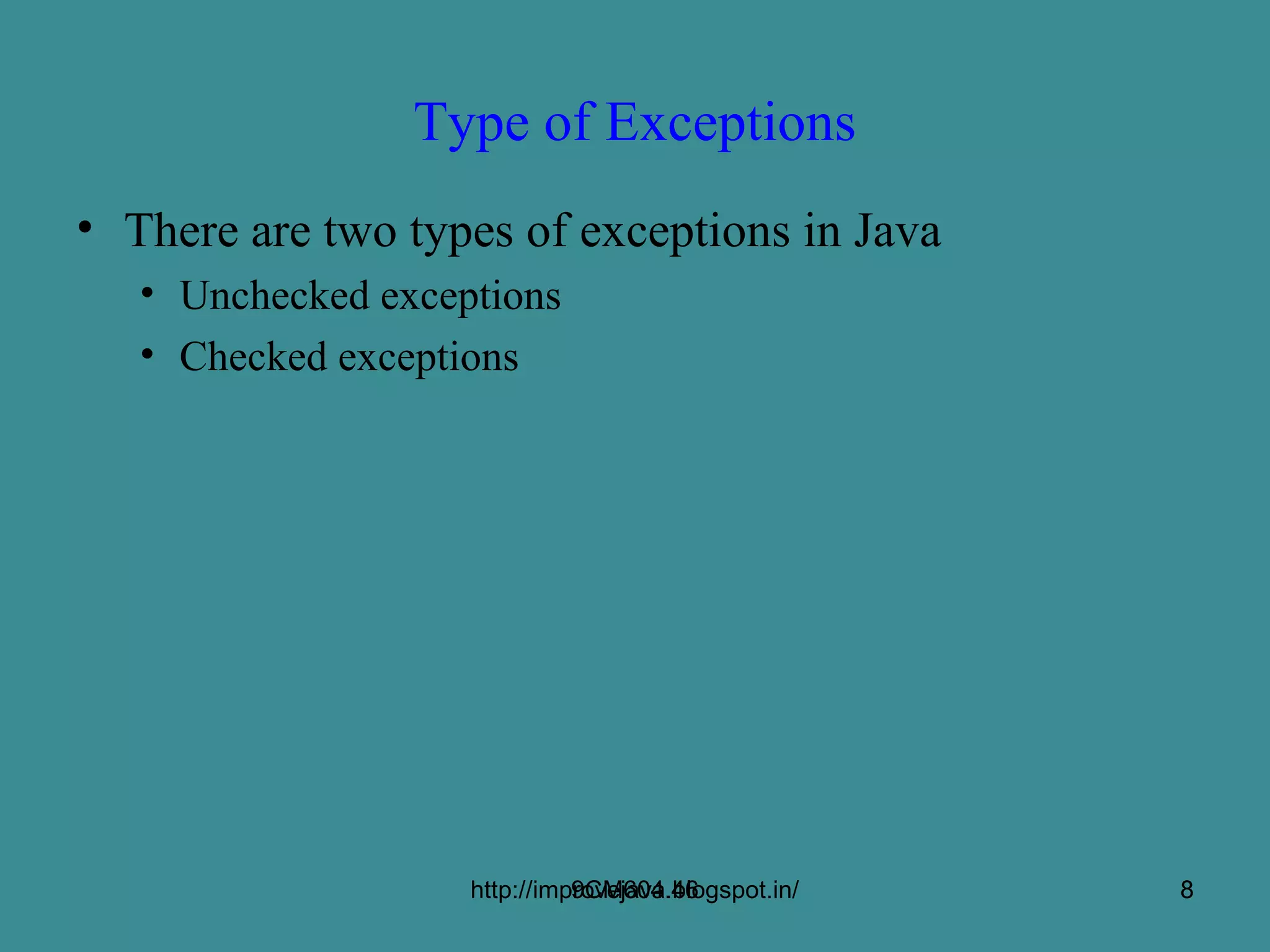 Types of exceptions | PPT