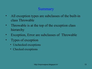 Types of exceptions | PPT