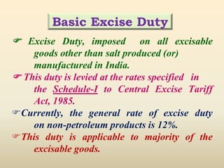 Types of excise duties | PPTX