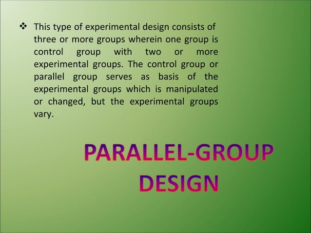 Types of experimental design | PPT