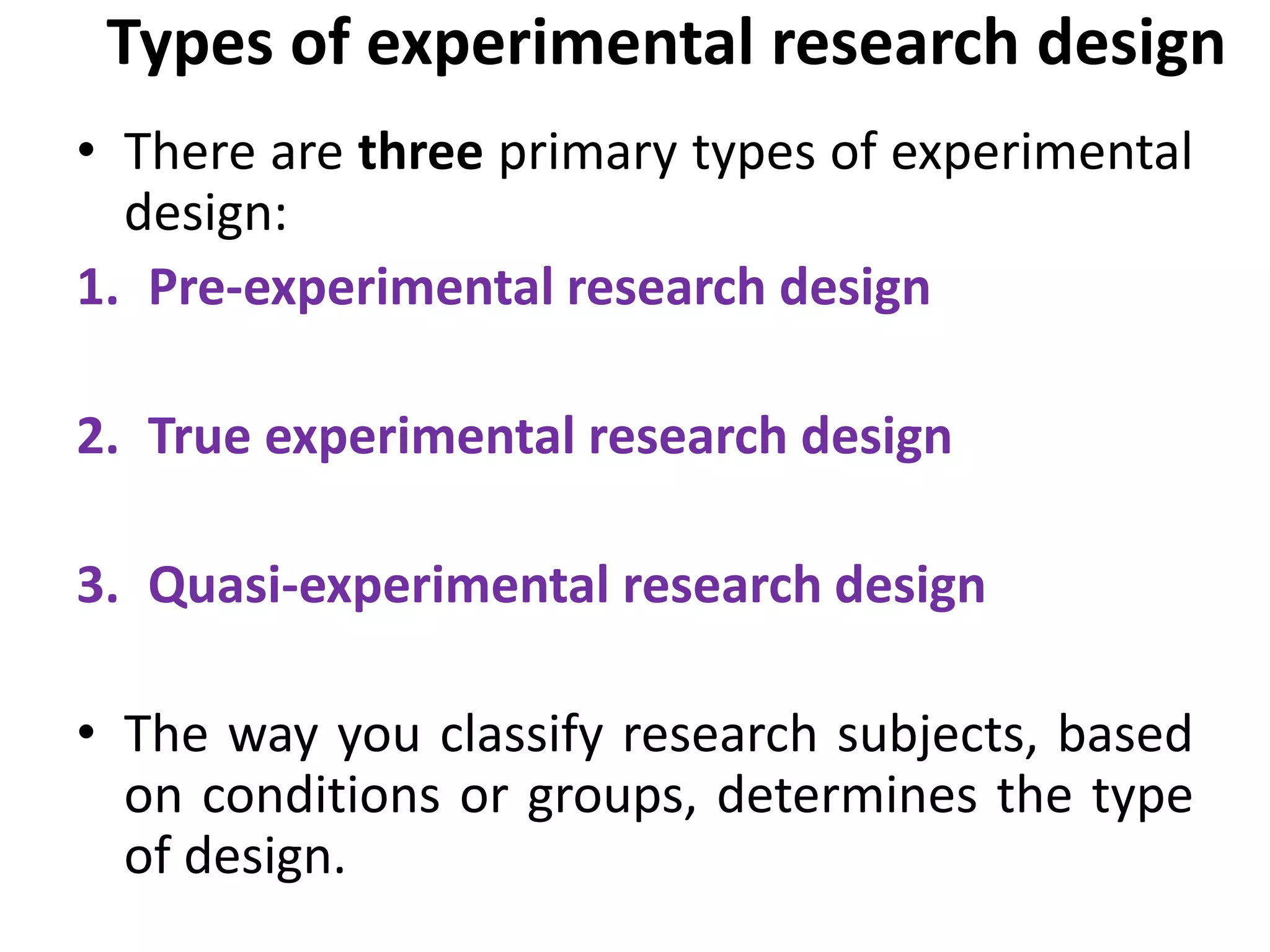 Types of experimental design | PPTX