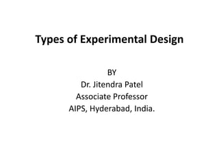 Types of experimental design | PPTX