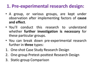 Types of experimental design | PPTX
