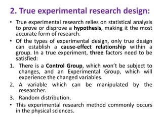 Types of experimental design | PPTX