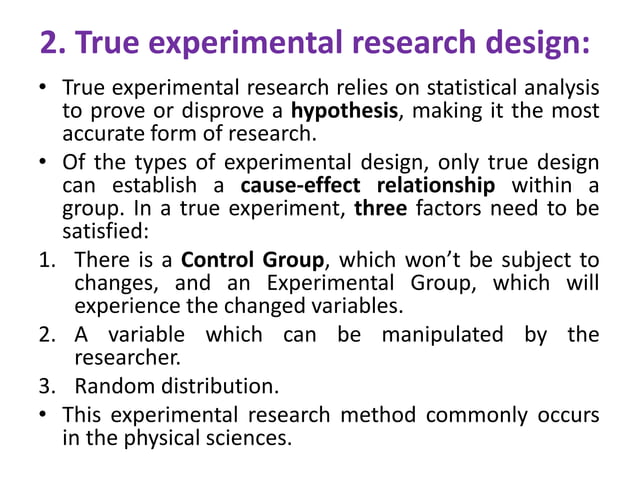 Types of experimental design | PPTX