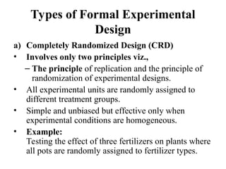 Types of Experimental Design in research methodology | PPT