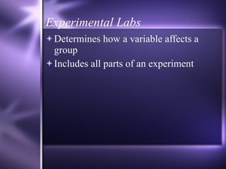 Types of experiments -NOS | PPT