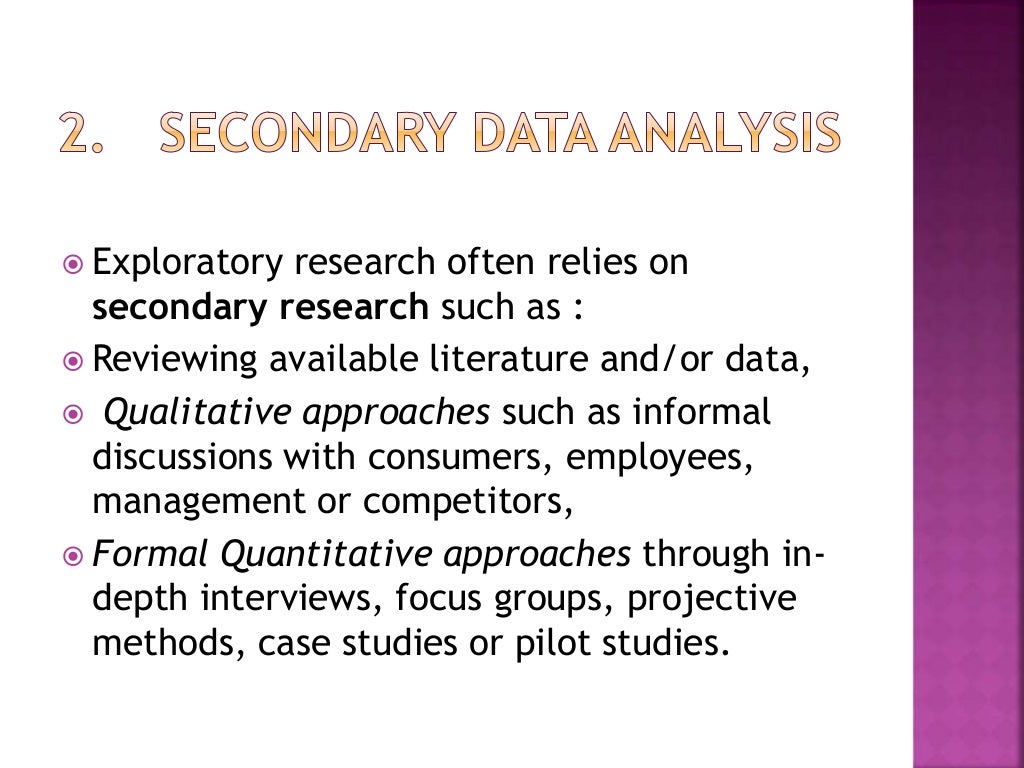 Types of exploratory research design