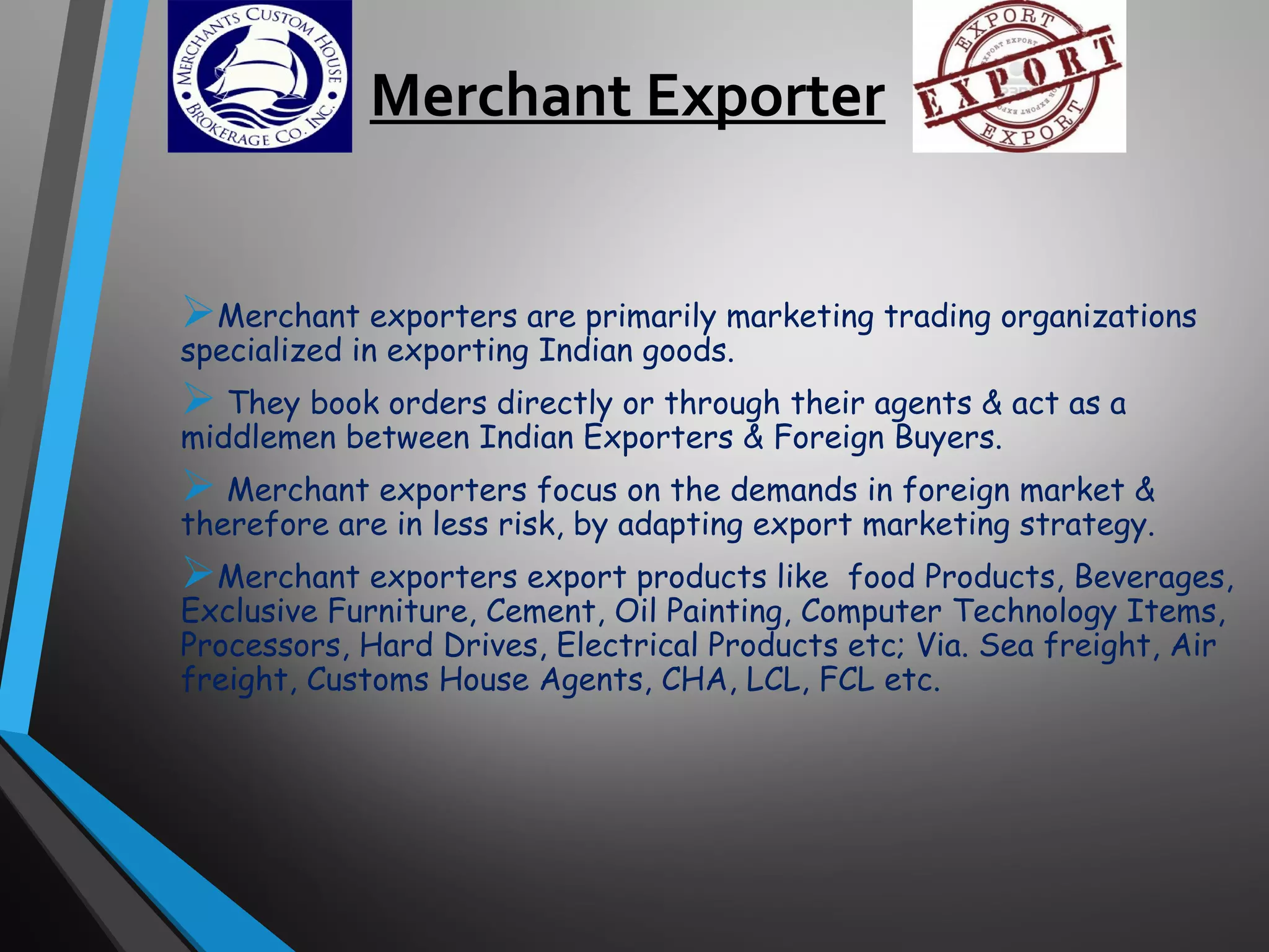 Types of Export Marketing | PPT