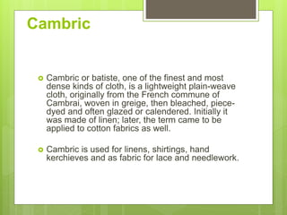 Types of fabrics | PPTX