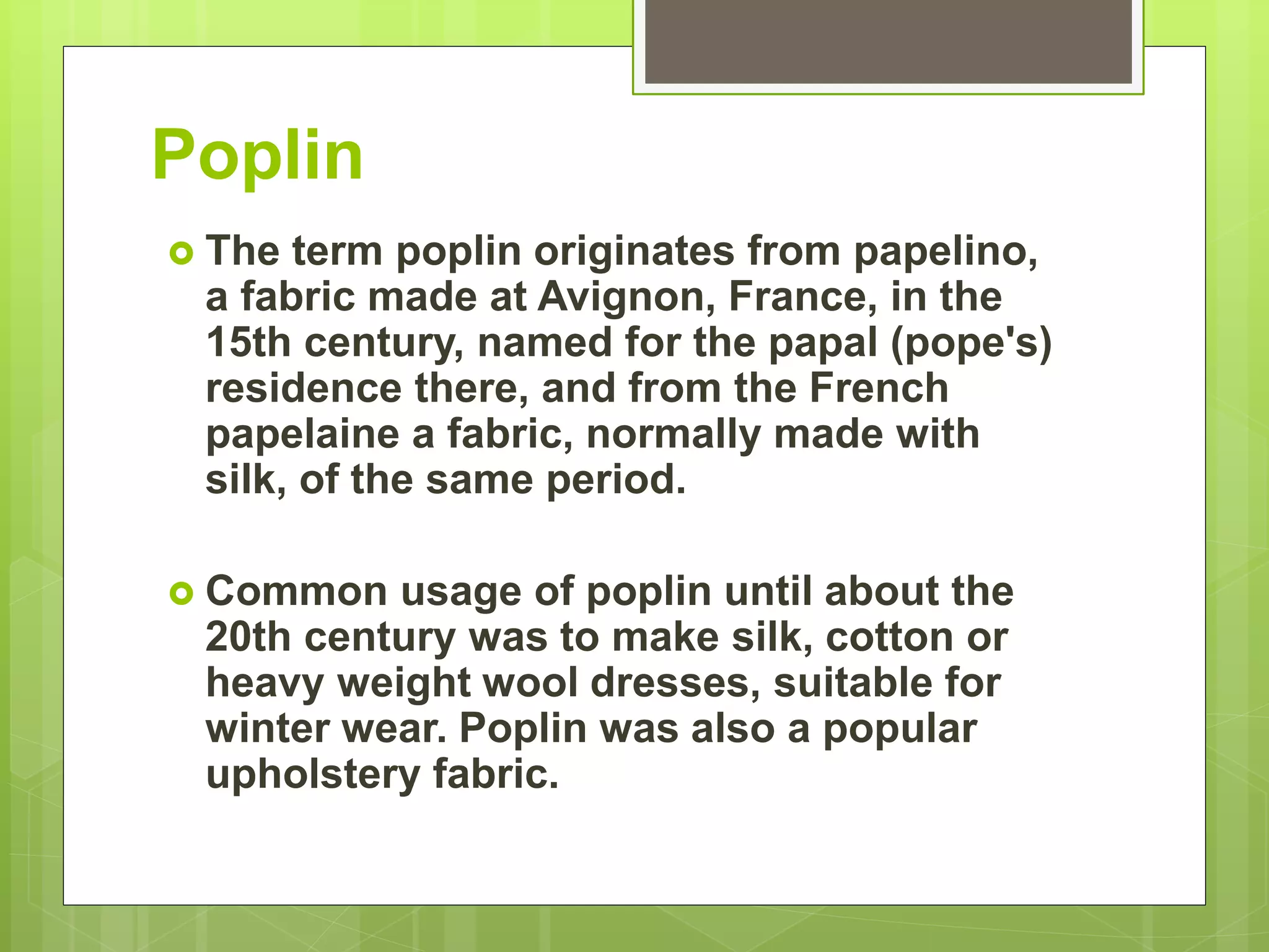 Types of fabrics | PPTX