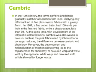 Types of fabrics | PPTX