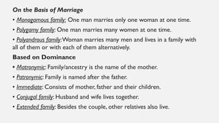 Types of Family and familys meberspatrical and matriarchal | PPTX