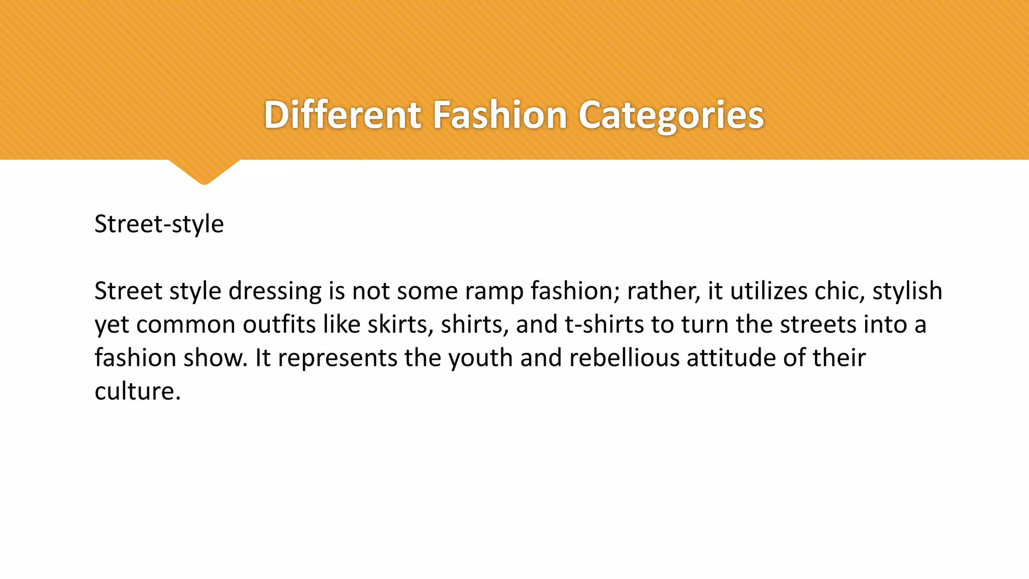 Types Of Fashion Categories | PPTX