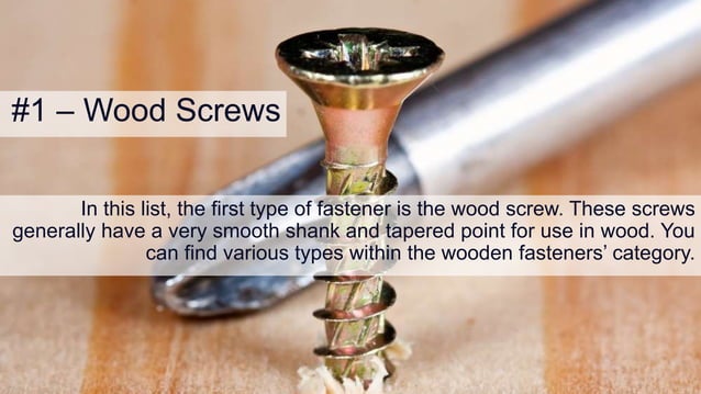 Types of fasteners and fixings | PPTX | Woodworking | Arts and Crafts