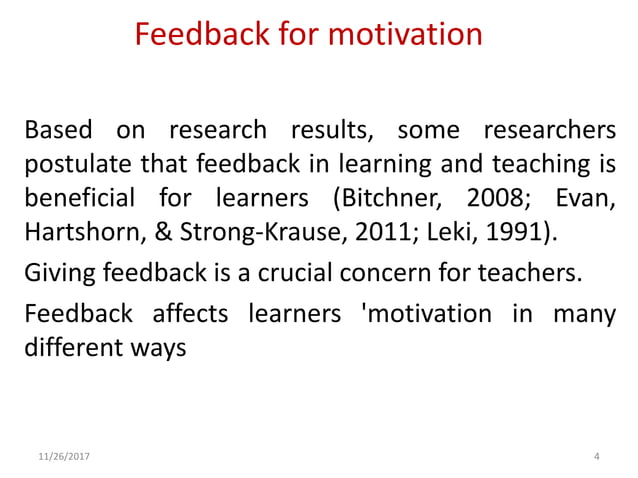 Types of feedback | PPTX | Educational Assessment | Education