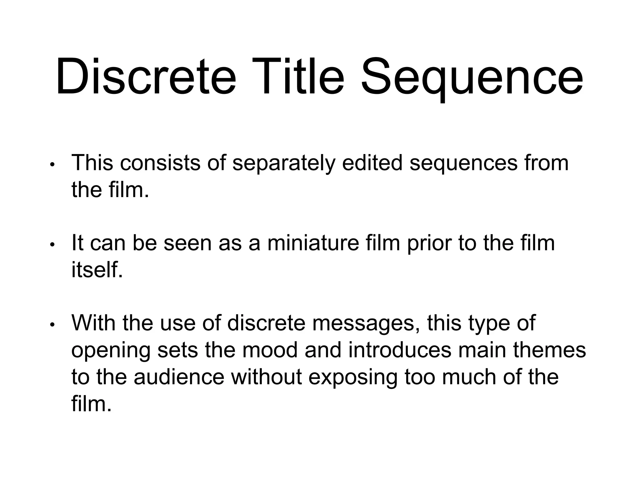 Types of film openings | PPTX