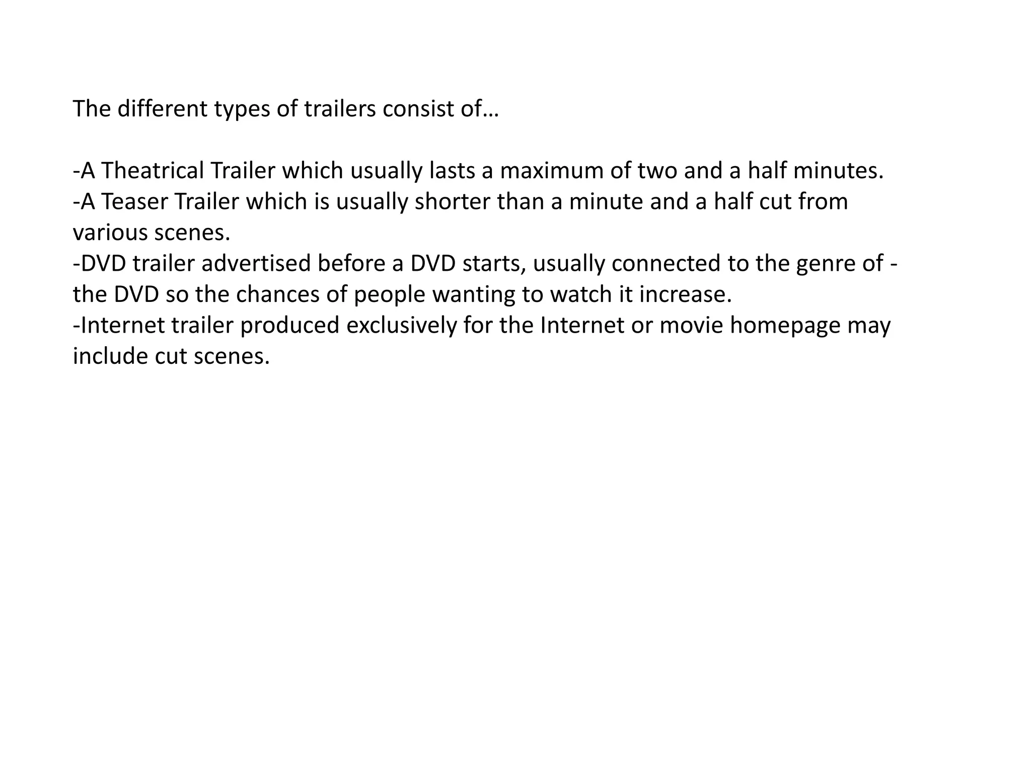 Types of film trailers | PPTX