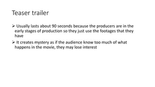 Types of film trailers | PPTX