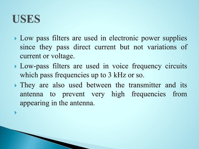 Types of filters | PPTX | Digital Audio | Computer Software and Applications