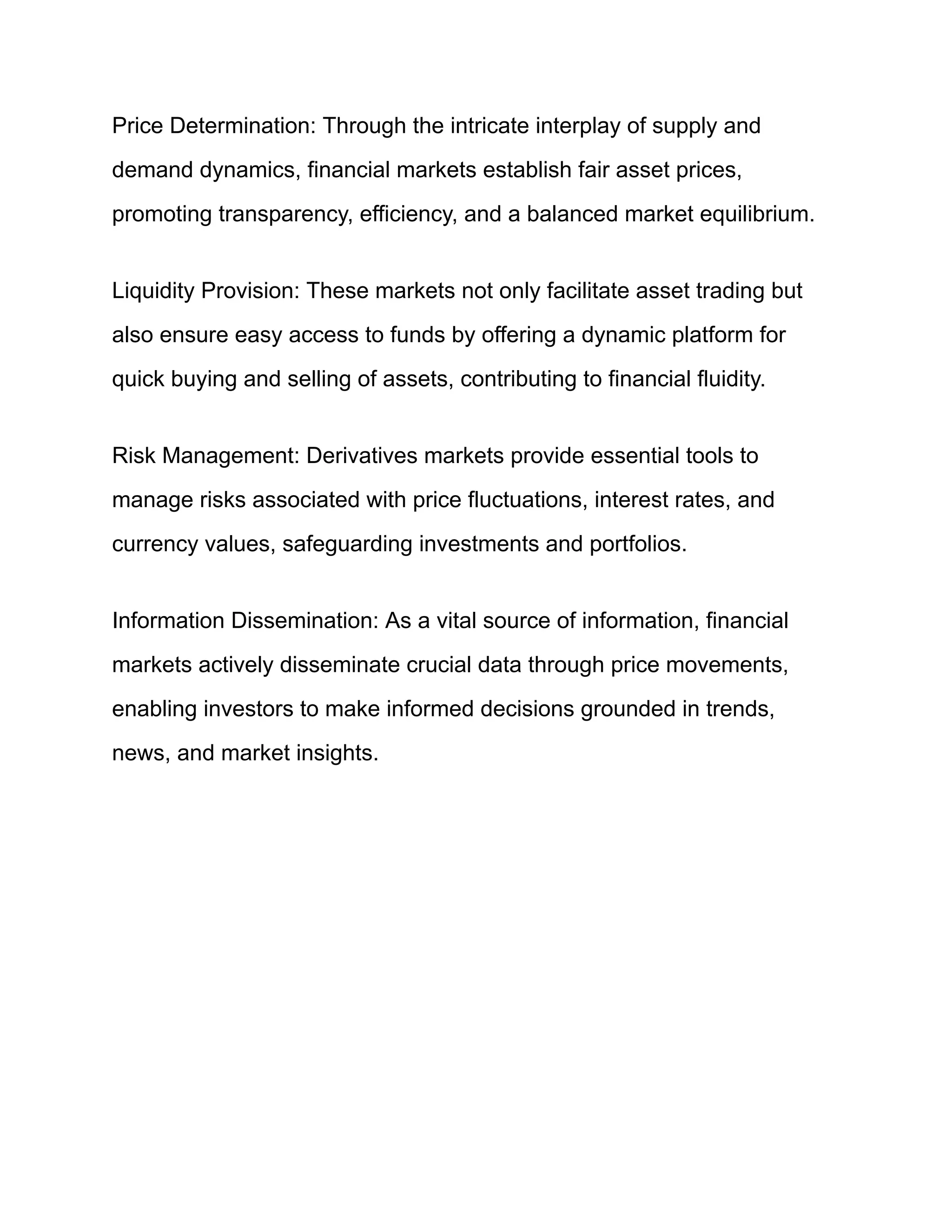 Types of financial markets and their functions | PDF