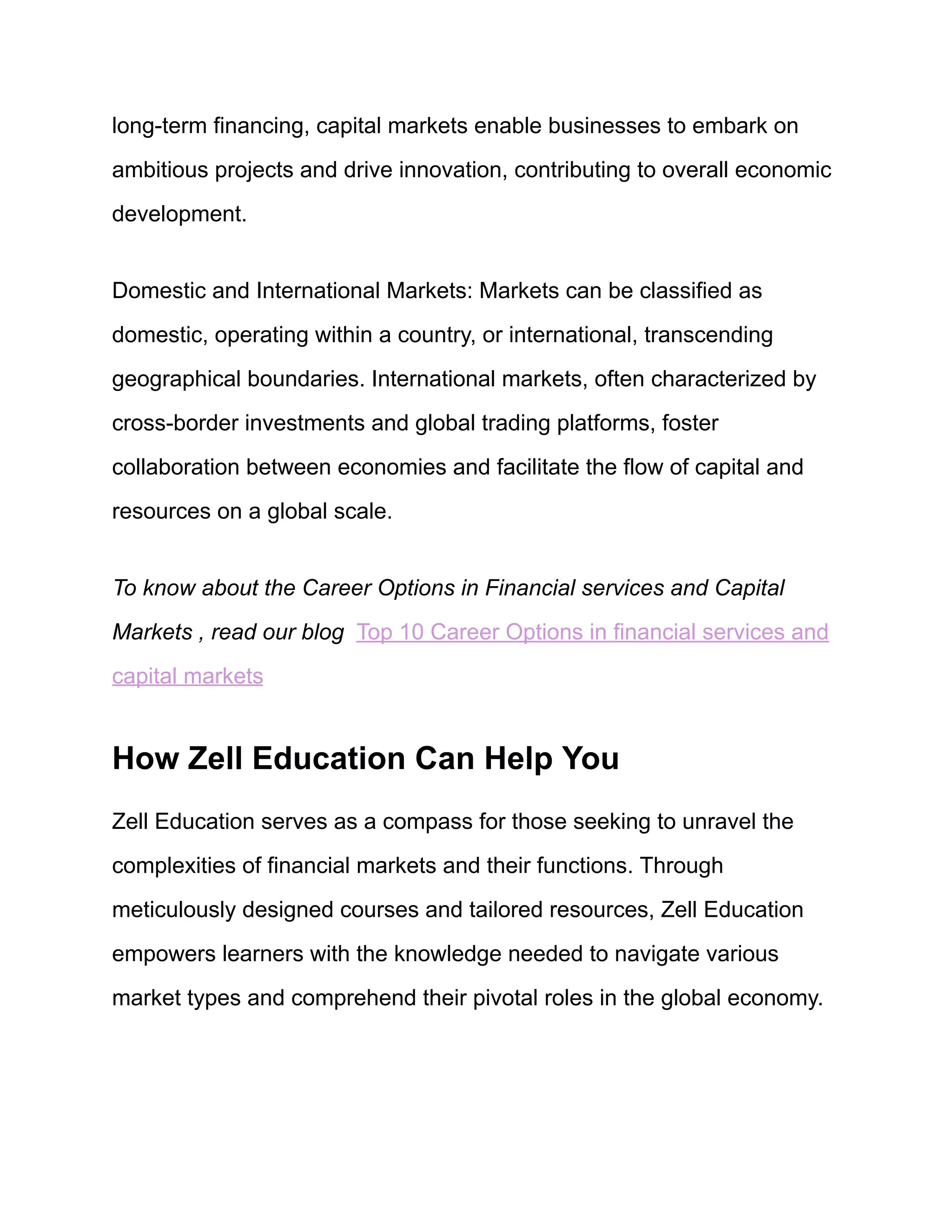 Types of financial markets and their functions | PDF