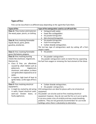 Types of fire | DOCX
