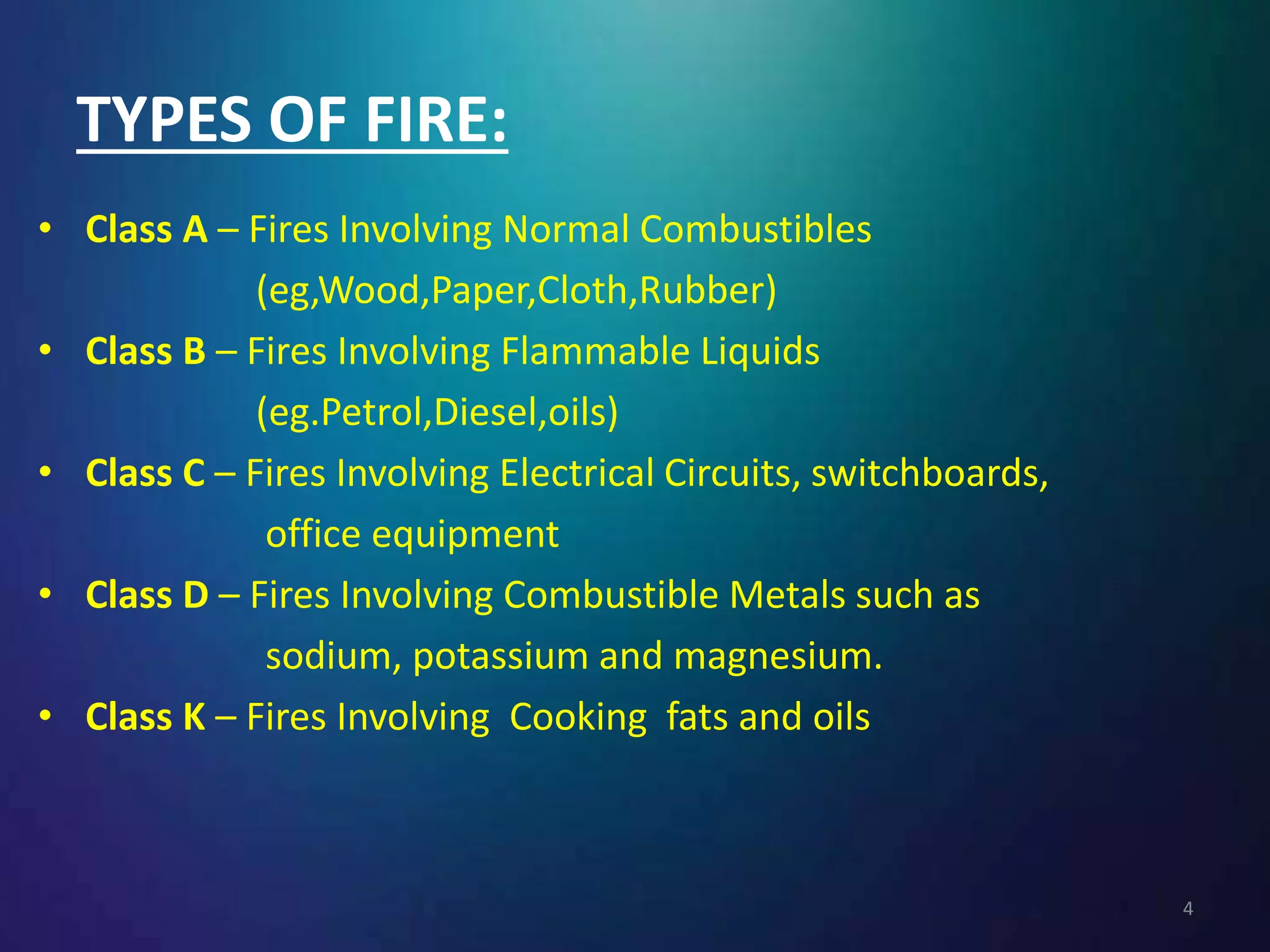 Types of fire extinguishers & critical hazards management 1 | PPTX