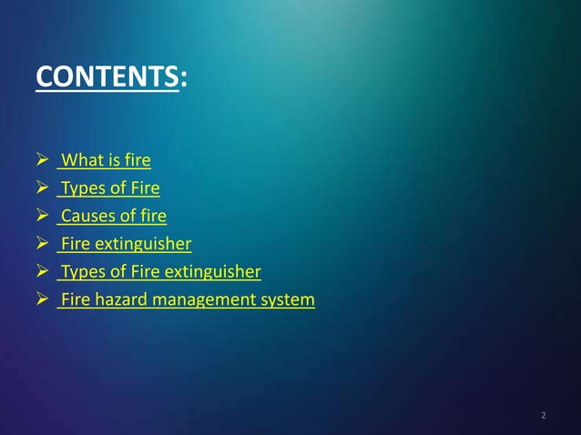 Types of fire extinguishers & critical hazards management 1 | PPTX