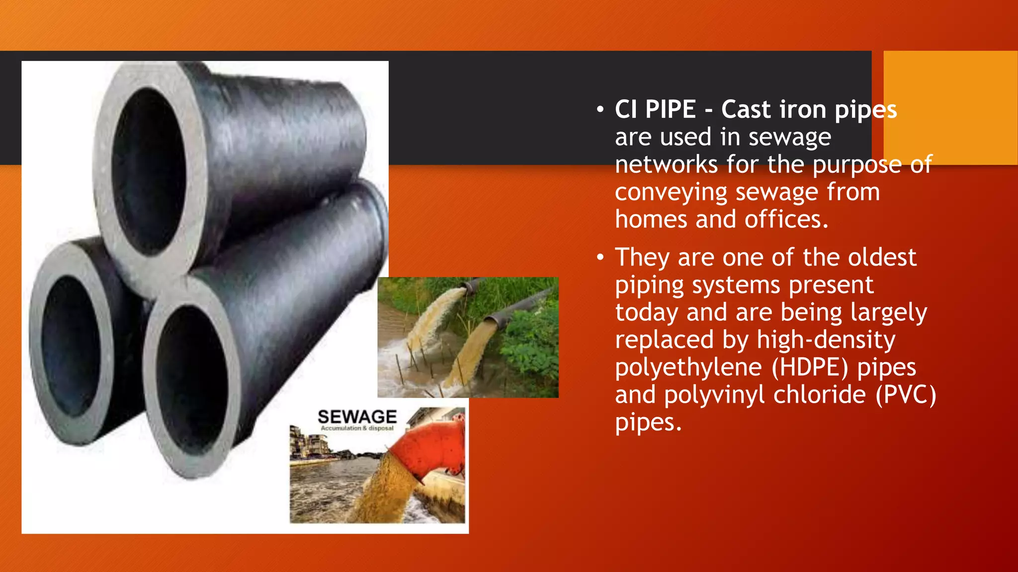 Types of fittings and materials in plumbing | PPTX
