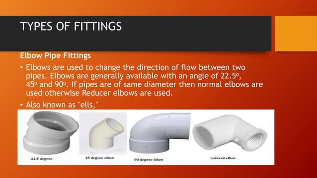 Types of fittings and materials in plumbing | PPTX
