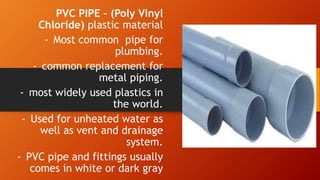 Types of fittings and materials in plumbing | PPT