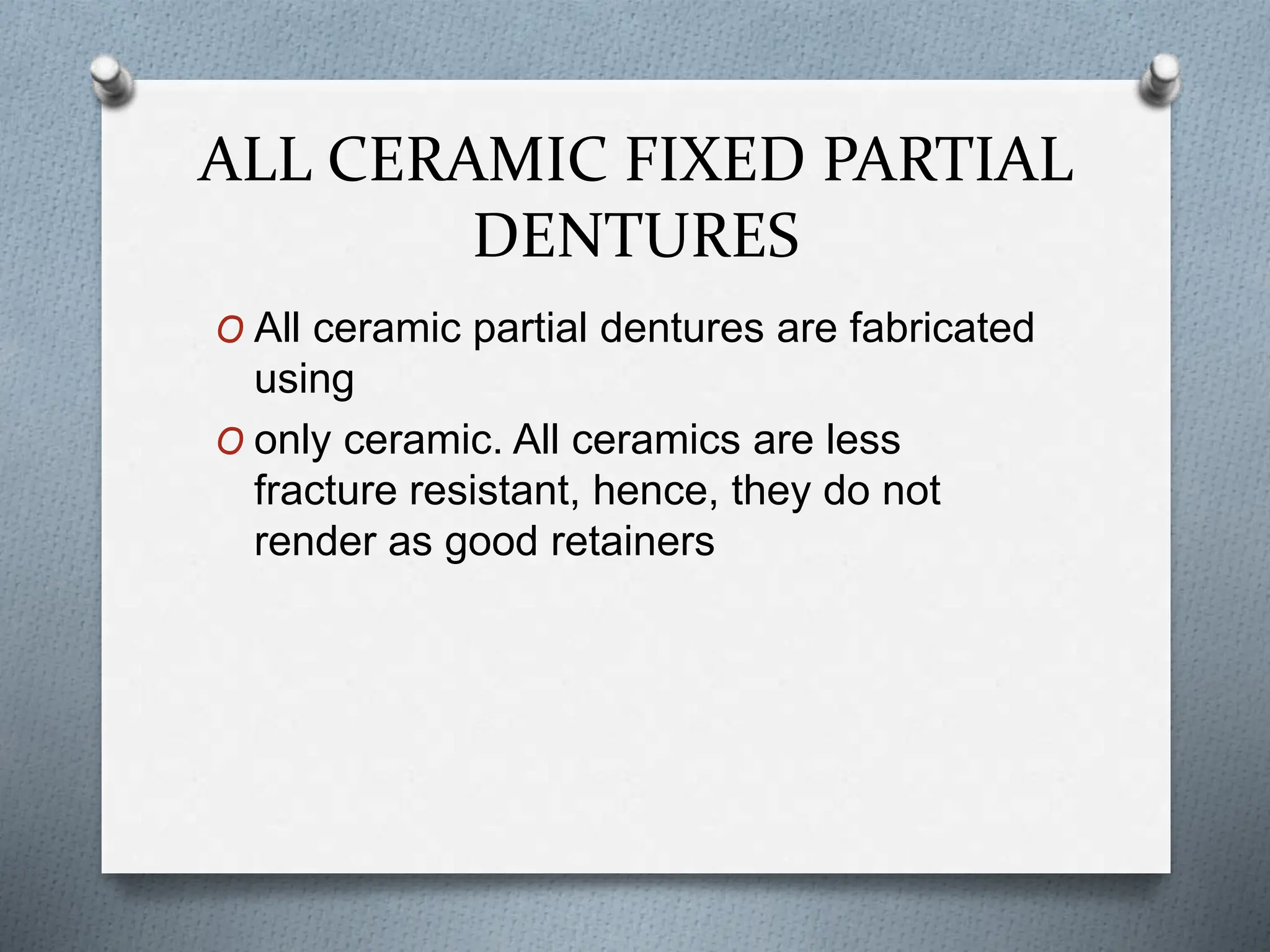 Types of Fixed Partial Dentures for BDS. | PPTX