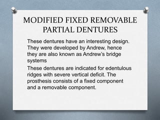 Types of Fixed Partial Dentures for BDS. | PPTX