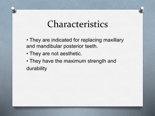 Types of Fixed Partial Dentures for BDS. | PPTX