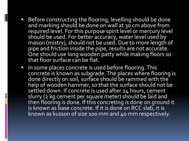 Types of floor finishes | PPTX