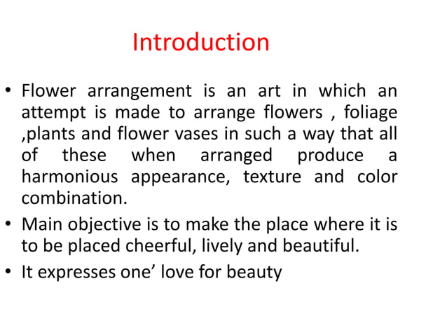 Types of flower arrangement | PPTX