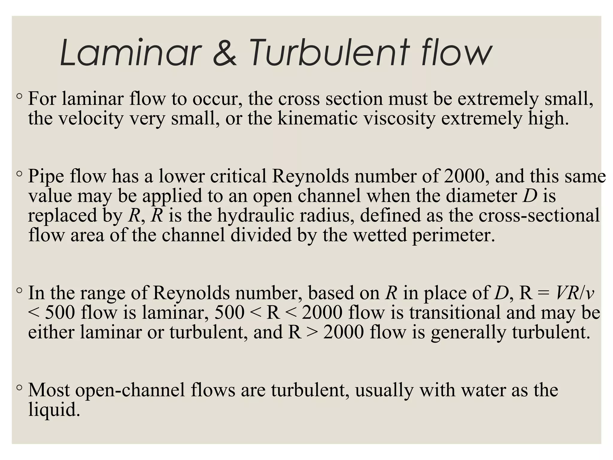 Types of flow in open channel | PPT