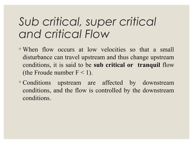 Types of flow in open channel | PPT | Geography | Science